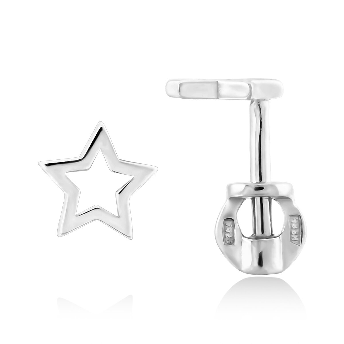 Серьги пусеты, серебро, 925 проба, родирование