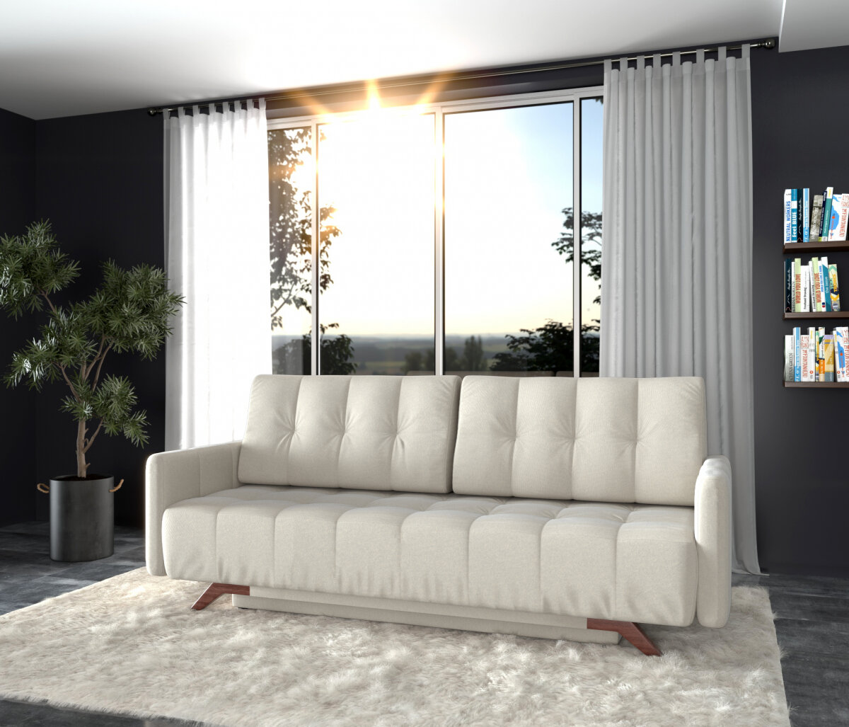 Диван прямой Бонн, Ивори