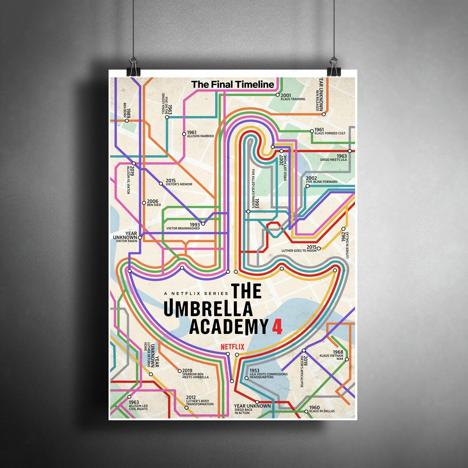 Постер плакат для интерьера "Академия Амбрелла Сезон 4" / Декор дома, офиса, комнаты, квартиры, детской A3 (297 x 420 мм)