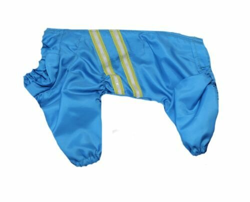 Комбинезон с утеплением, синтепон, для мопса суки, со светоотражающими полосами, цвет голубой