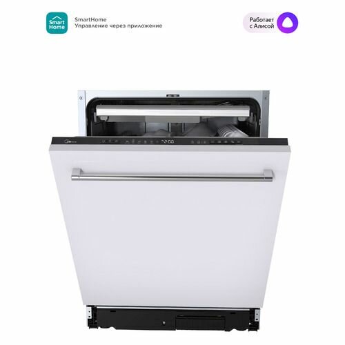 Встраиваемая посудомоечная машина Midea MID60S350i, полноразмерная, ширина 59.8см, полновстраиваемая, загрузка 14 комплектов
