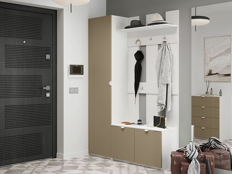 Прихожая в коридор "Санторини 2" 135х200х35 Мокко