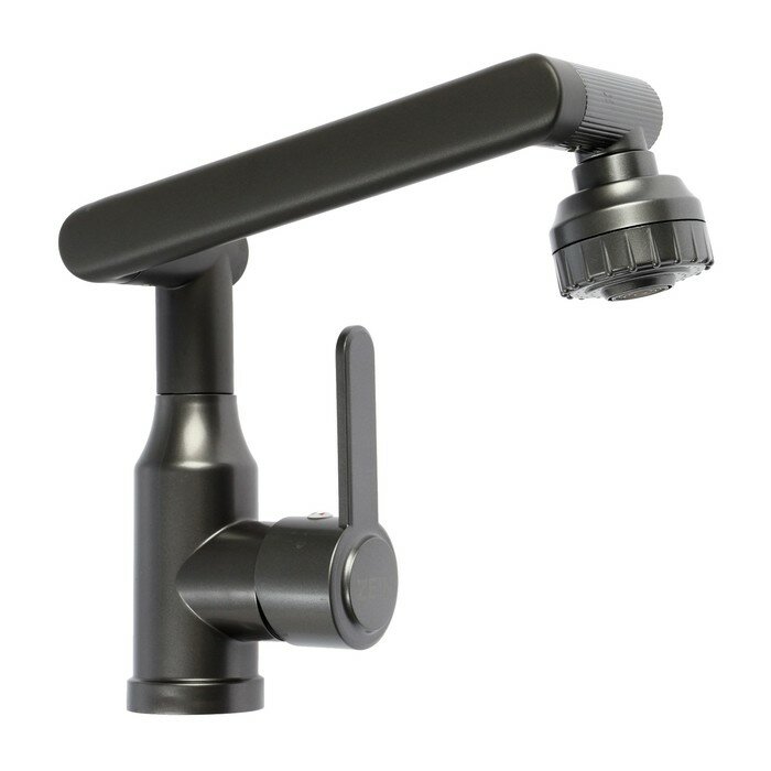 Смеситель для кухни ZEIN Z3706, регулируемый излив, аэратор 2 режима, ABS-пластик, графит, 9932013