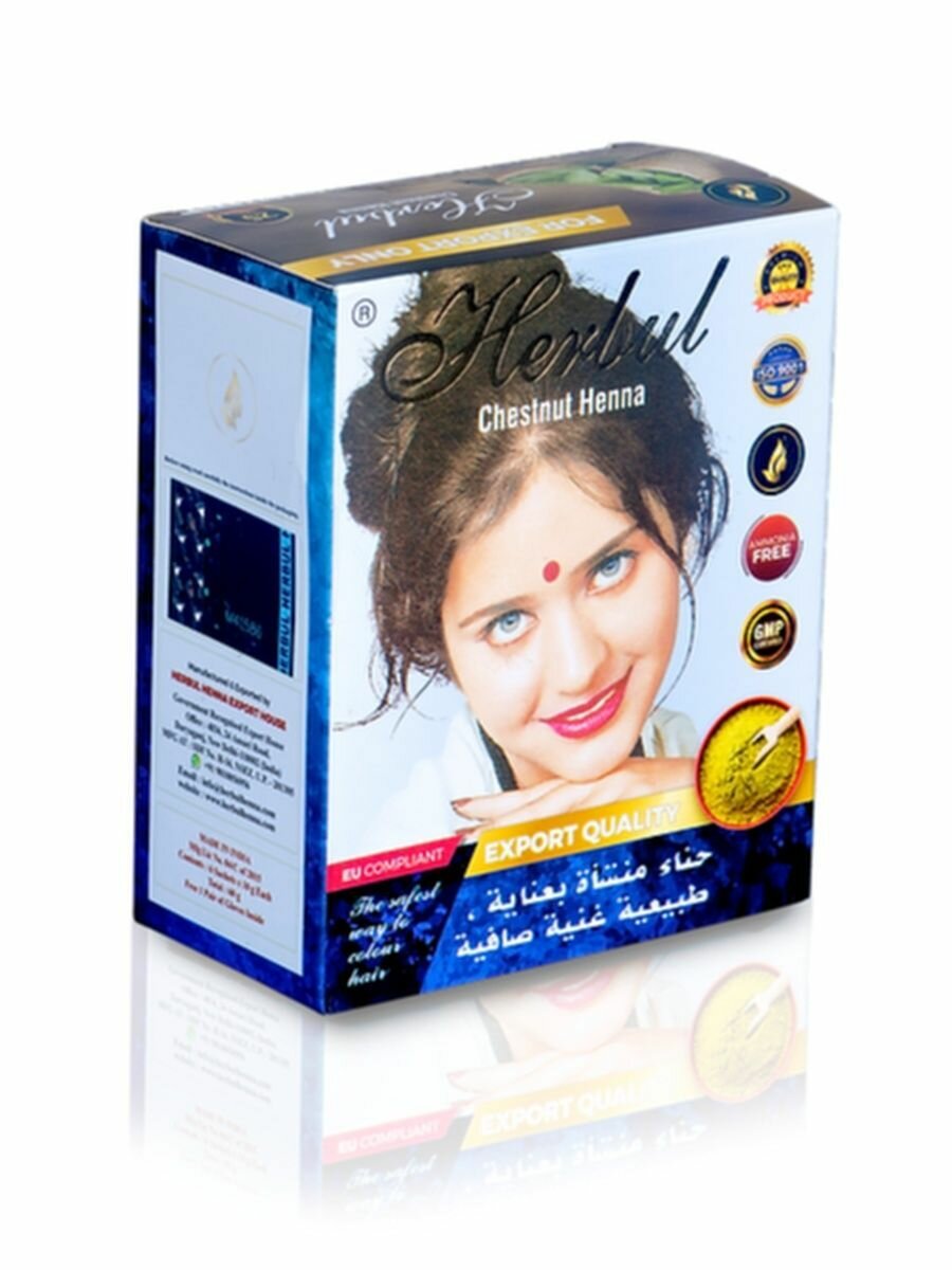 Краска для волос на основе хны (CHESTNUT) Каштановый