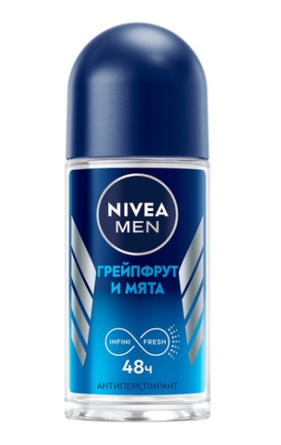 Антиперспирант Nivea Men грейпфрут и мята, шариковый, 50 мл