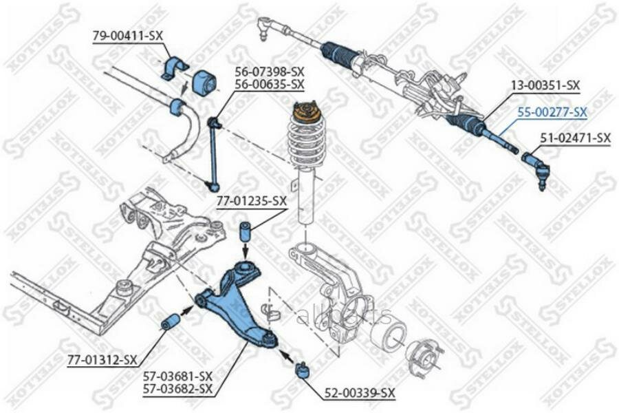 STELLOX 5500277SX тяга рулевая!\ Ford Mondeo 1.8/2.0Di &V6 01>