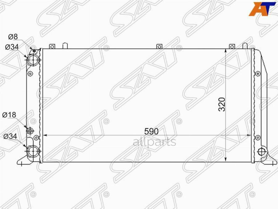SAT SG-AD0001-MT Радиатор Audi 100 91-95 / 80 86-95