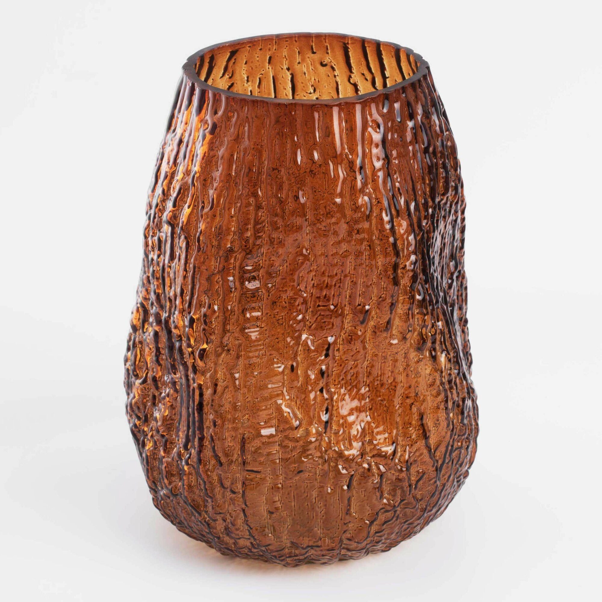 Ваза для цветов, 24 см, стекло, коричневая, Frozen