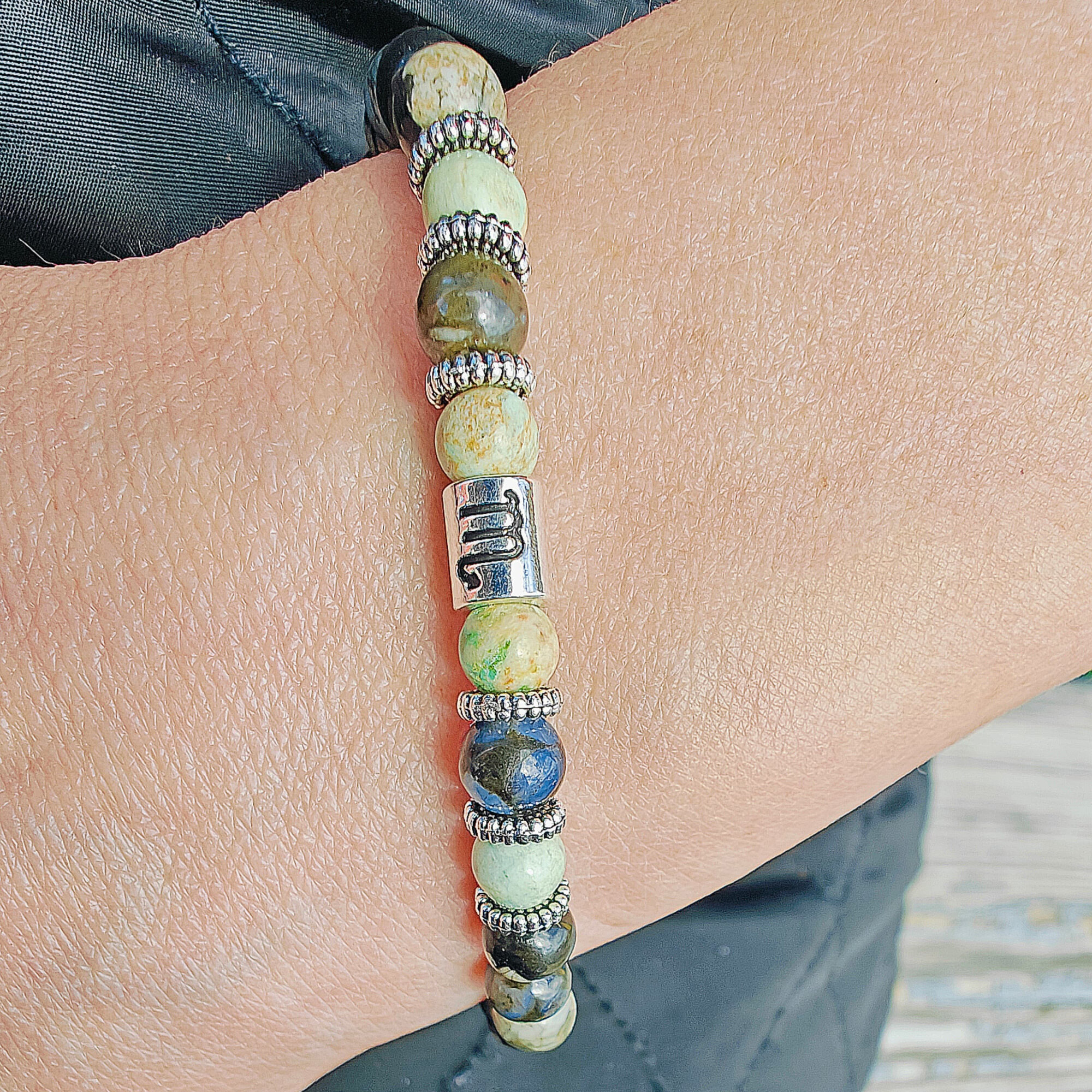 Плетеный браслет, бирюза, опал