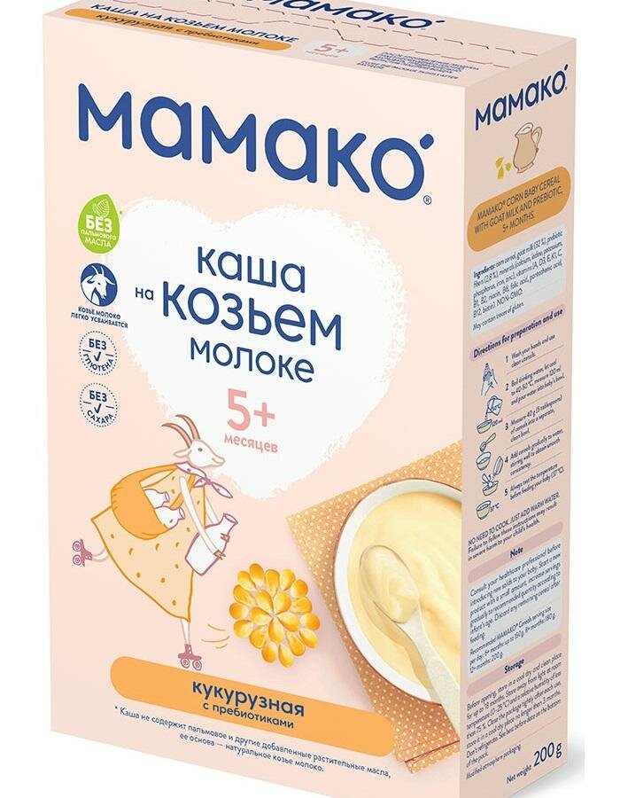 Каша Мамако кукурузная с пребиотиками на козьем молоке 200 г