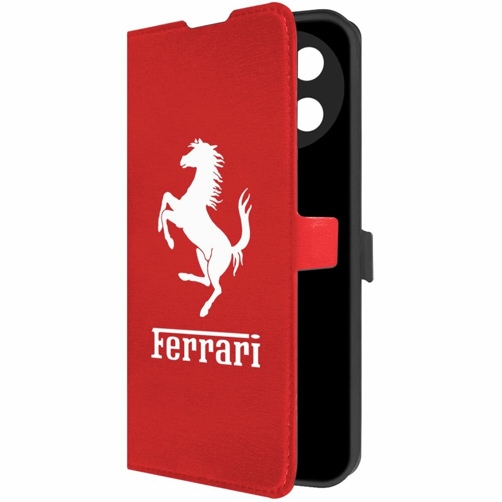 Чехол-книжка Krutoff Eco Book для Realme 11 4G Ferrari (Феррари) (красный)