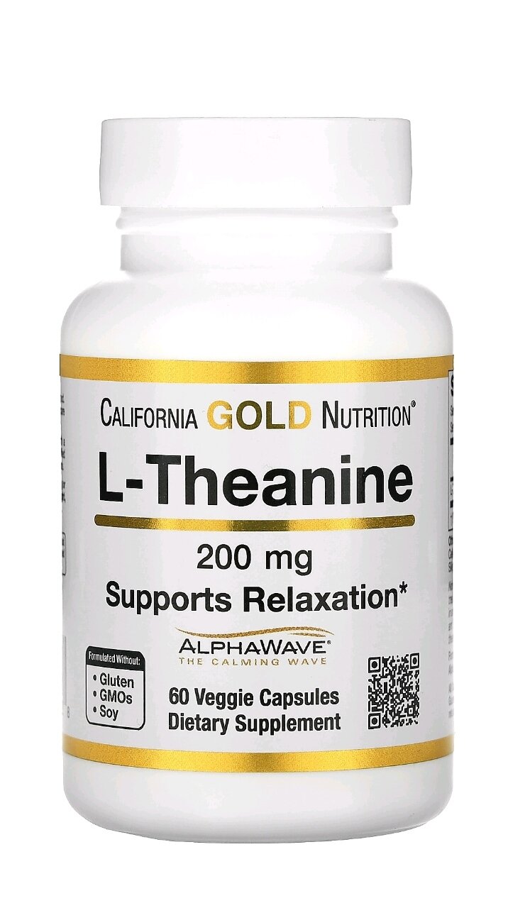 L-теанин, с AlphaWave, 200 мг, 60 к. California gold nutrition