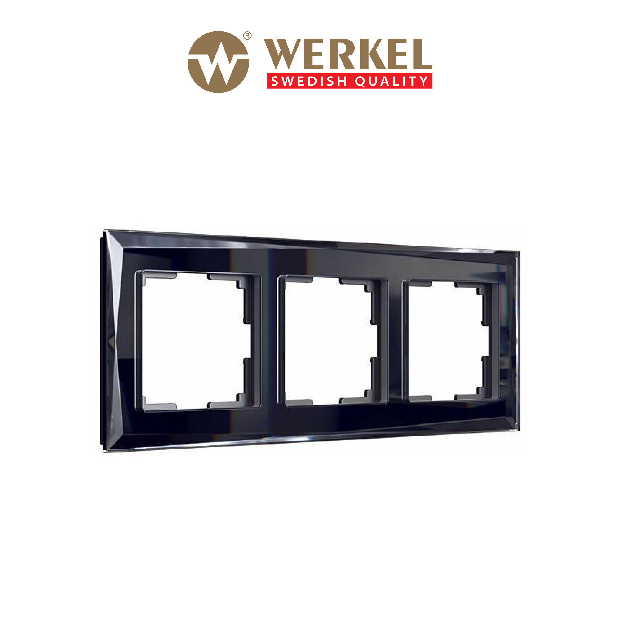 Рамка из стекла на 3 поста Werkel Diamant W0031208, цвет черный