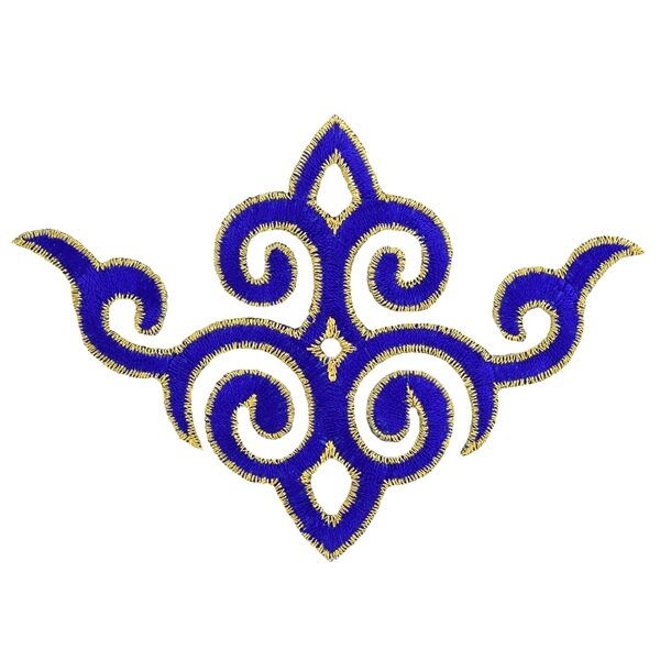 Термоаппликация для танцевальной и национальной одежды, обуви и головных уборов, уп. 2 шт, 13*9 см, цвет: синий