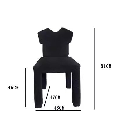 Стулья дизайнерские бархатные геометрические Teddy Chair (черный, костюм)