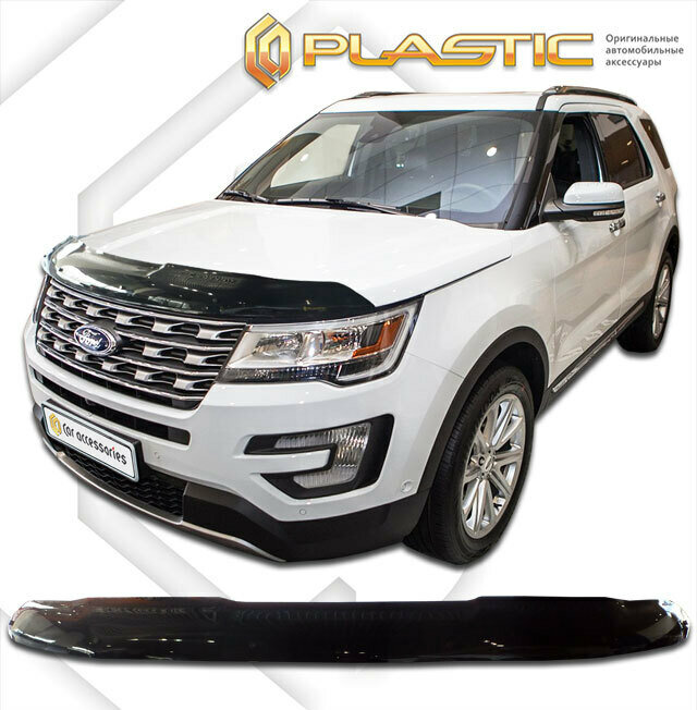Дефлектор капота для Ford Explorer 2016-н. в. Черный глянцевый СА Пластик