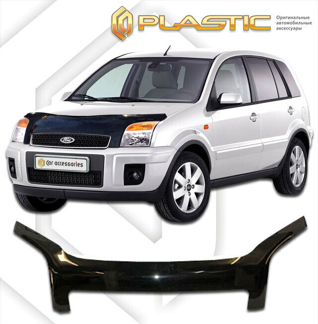 Дефлектор капота для Ford Fusion 2004-2013 Черный глянцевый СА Пластик