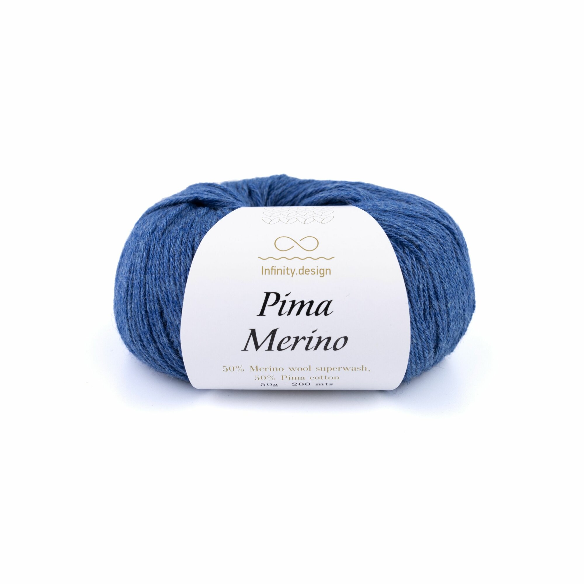 Пряжа INFINITY Pima Merino (6052 JEANS BLUE) (3 мотка), 50% мериносовая шерсть, superwash, 50% pima хлопок, 50г, 200м