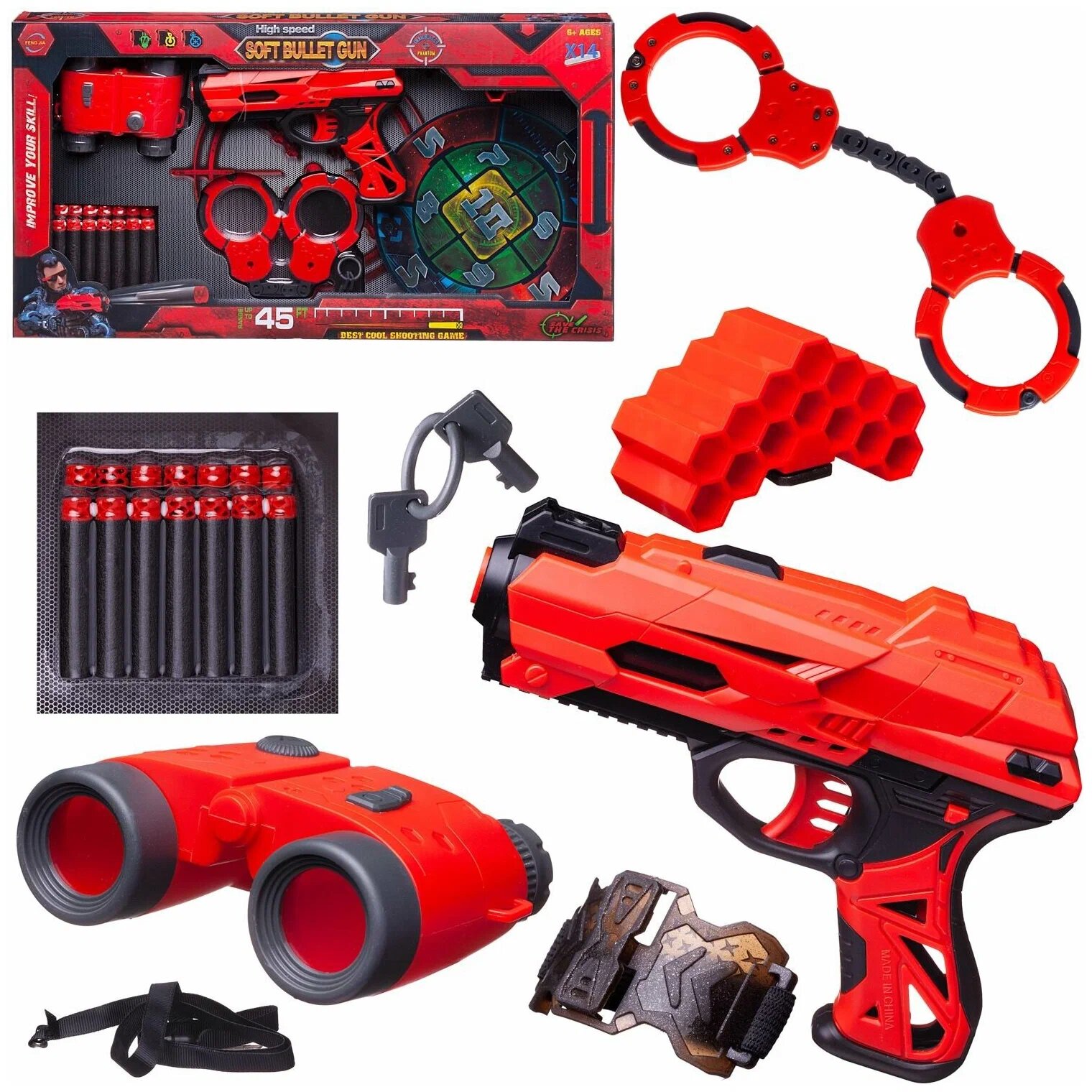 Бластер Feng Jia FJ013, красный/черный