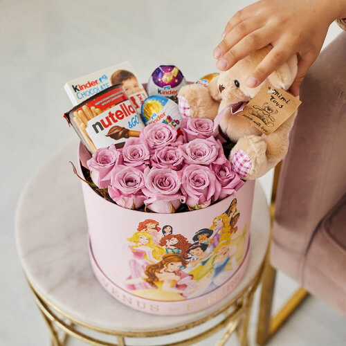 Букет цветов Venus in Fleurs №25, розы, фиолетовый, высота 25 см, 9 цветов