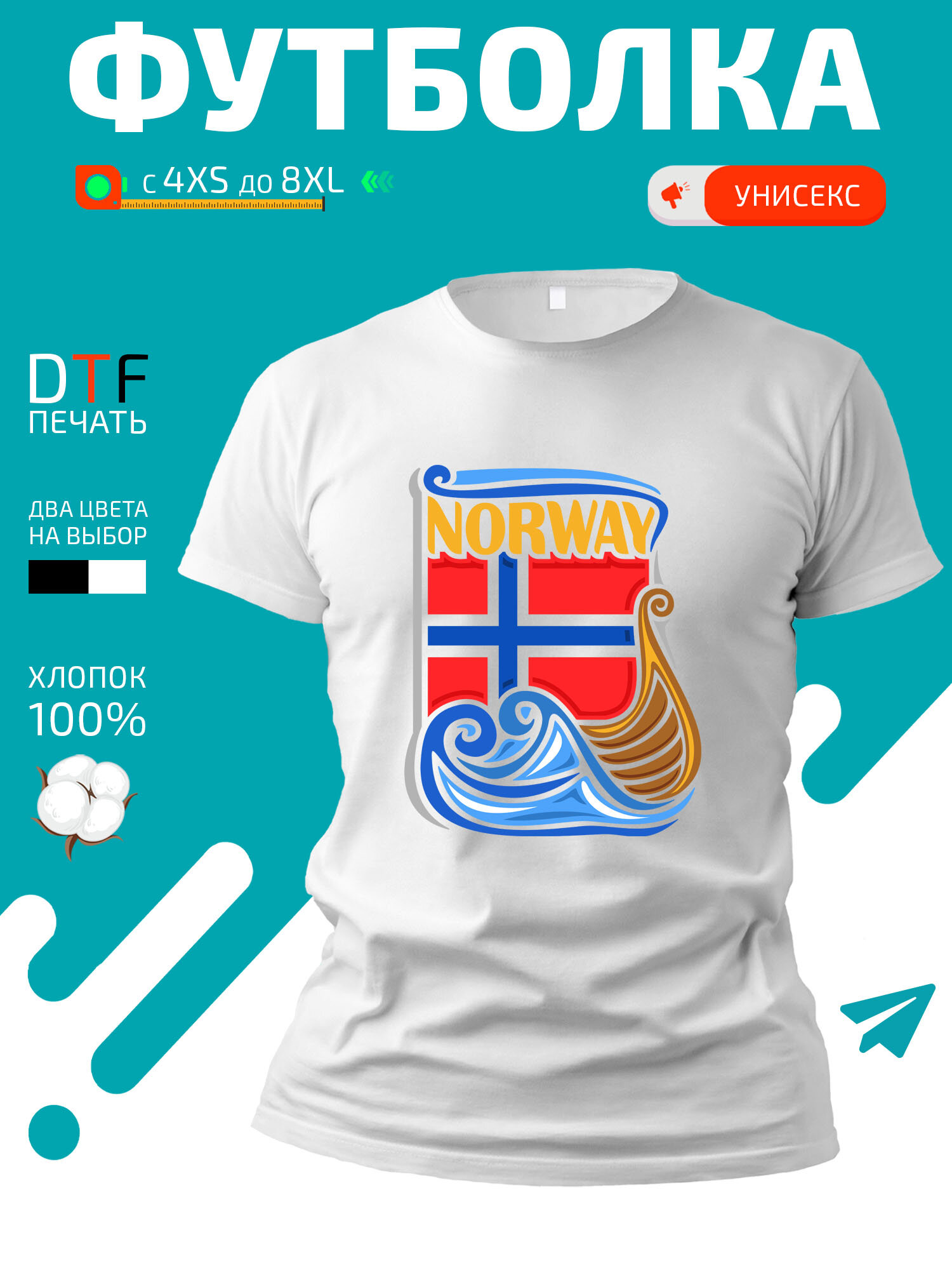 Футболка с флагом Норвегии Norway