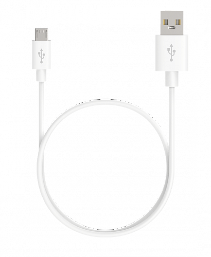 Кабель круглый, Maxvi MC-01 UP, USB-A - microUSB, USB 2.0, 1 м, белый, PVC,5V,3А