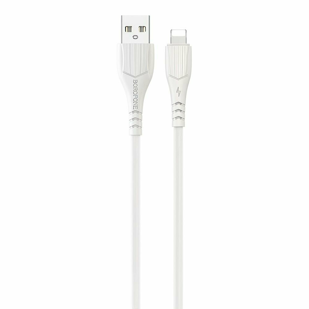 USB кабель BOROFONE BX37 Wieldy Lightning 8-pin, 2.4А, 1м, PVC (белый)