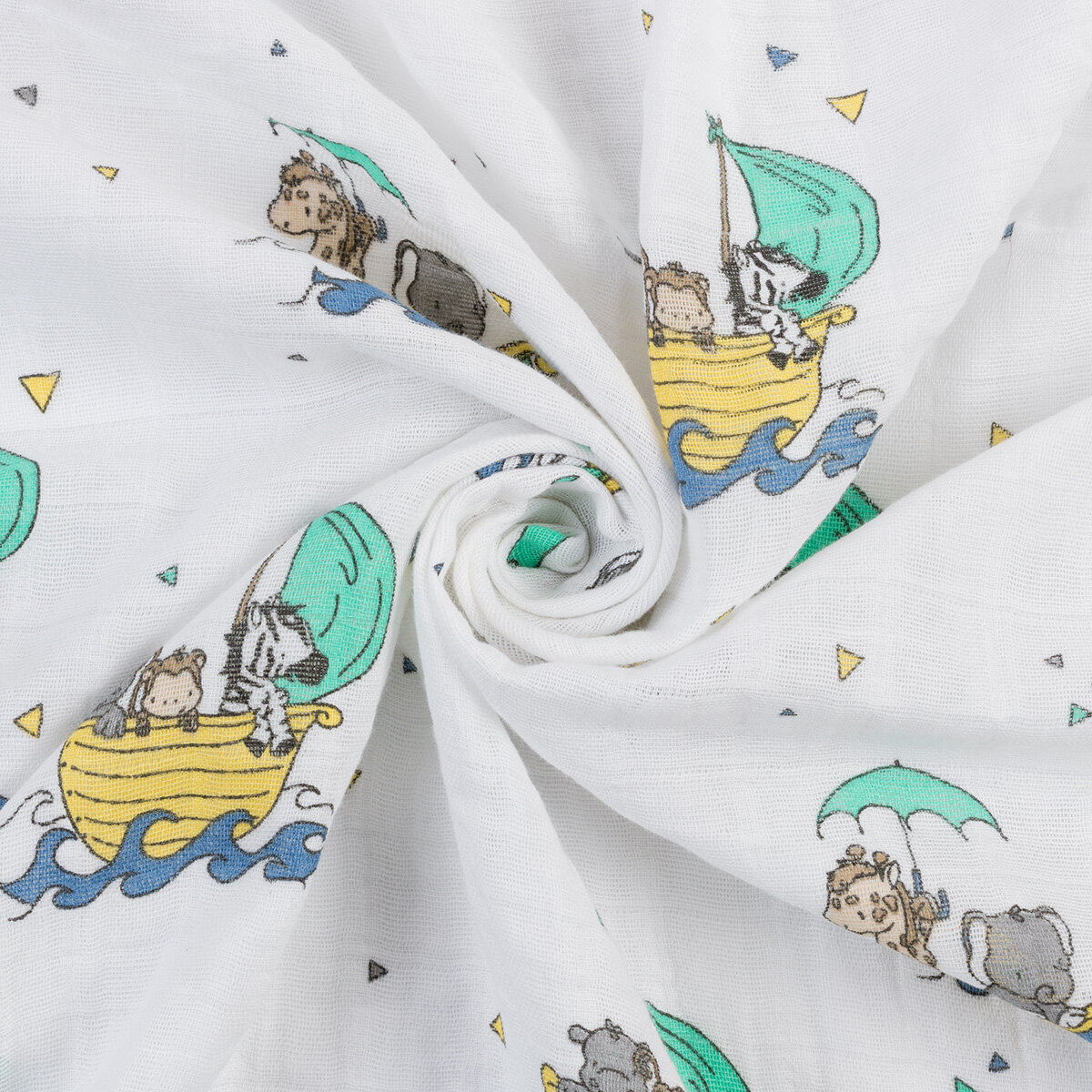 Ткань муслиновая отрез 100x125 см 100% хлопок "PEPPY" SMD EMBRACE, Shannon Fabrics, noah`s ark opal