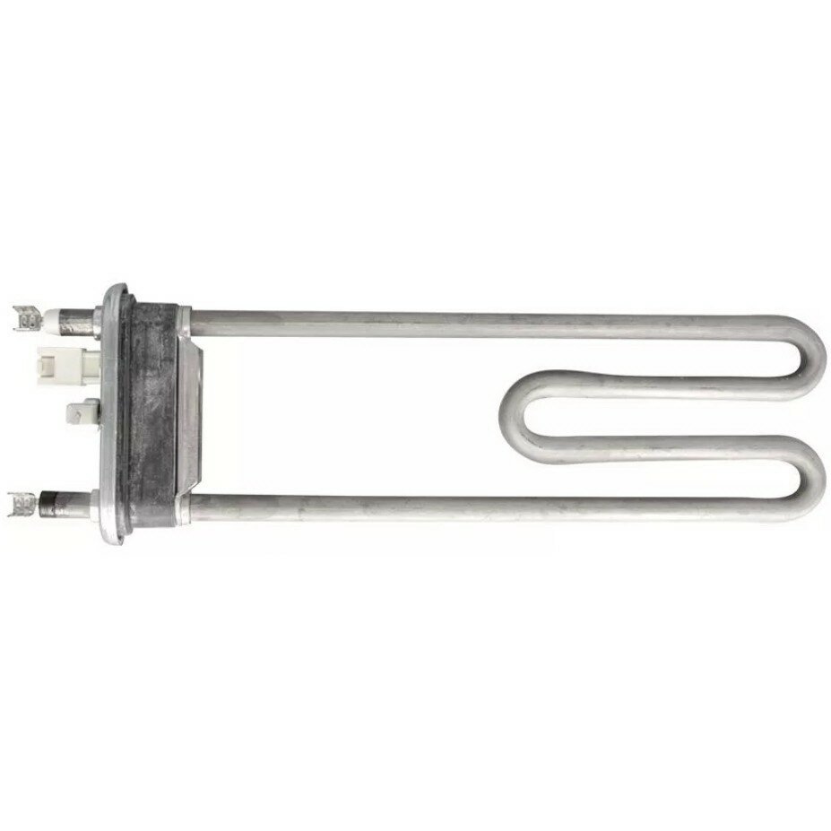 Нагреватель (ТЭН) для стиральной машины Candy, Hoover, Zerowatt 1950W, L-225 мм, с отверстием под датчик, прямой, с бортиком, двойные клеммы 41028717