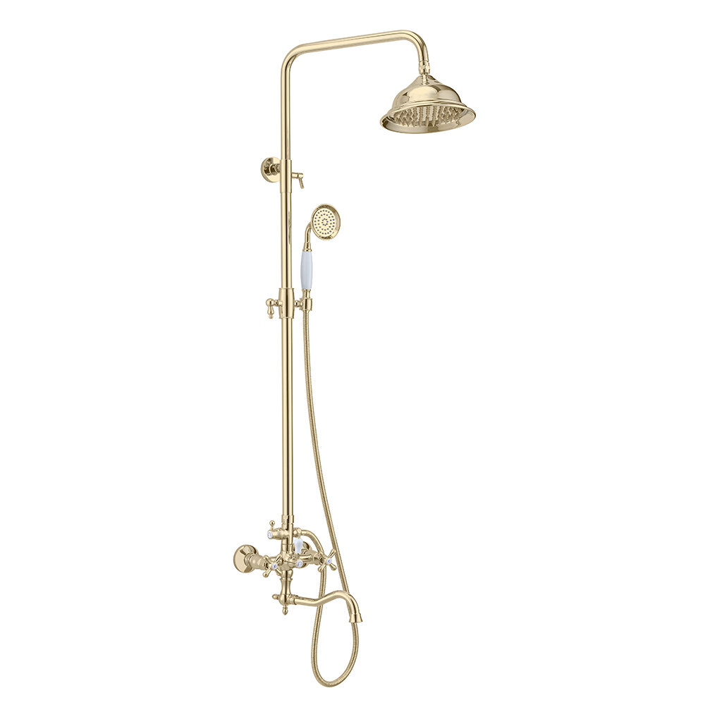 Душевая система с тропическим душем из латуни Vieir V370162-E цвет золото