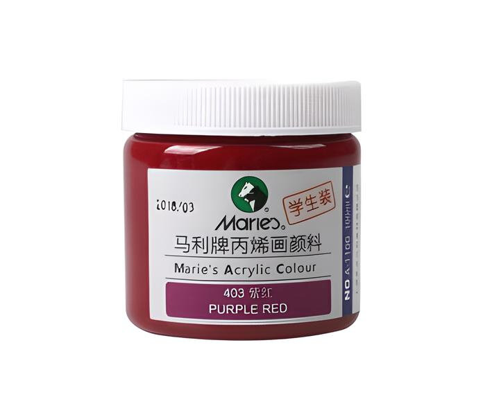 Краска акриловая 100 мл. Пурпурно-красная DB-1057 в баночке №403 Maries