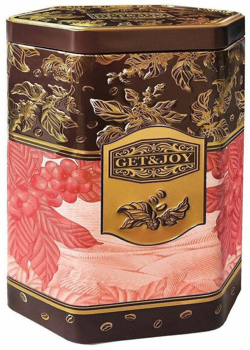 GET&JOY Кофе молотый Ароматное настроение. Ирландский крем, в жестяной банке, красная, 150 г