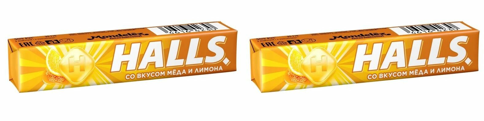 Halls Леденцы Мед-Лимон, 12 шт, 2 уп