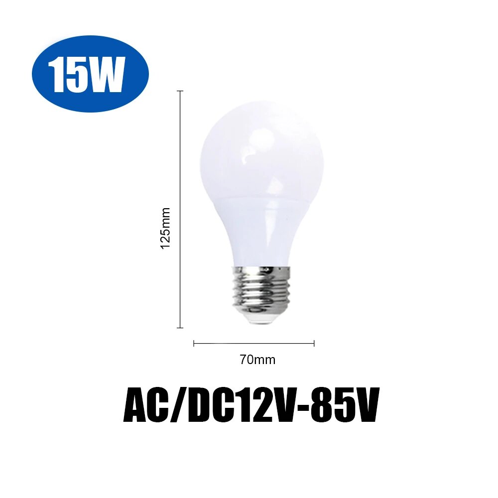 5 шт./лот светодиодные лампы E27 Heetech 12-85В 3-36Вт 15W E27 SUPORT12-85V, Warm White