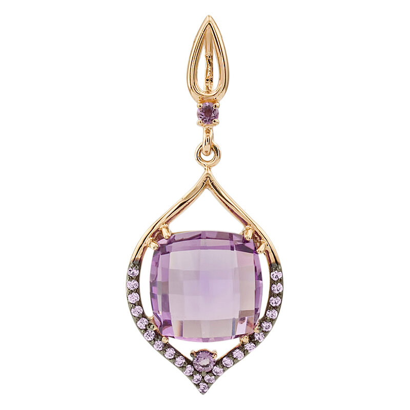 Подвеска ALORIS, красное золото, 585 проба, аметист