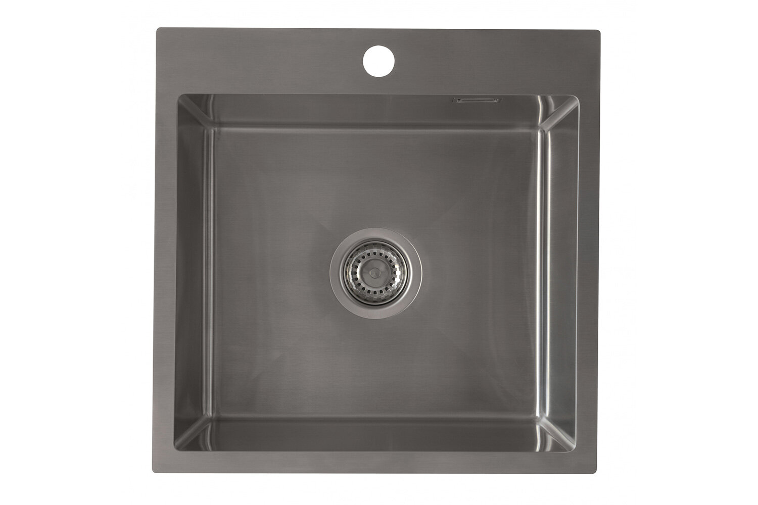 Комплект мойка с выпуском UKINOX Практика, 45х40, нержавеющая сталь, цвет вороненая сталь