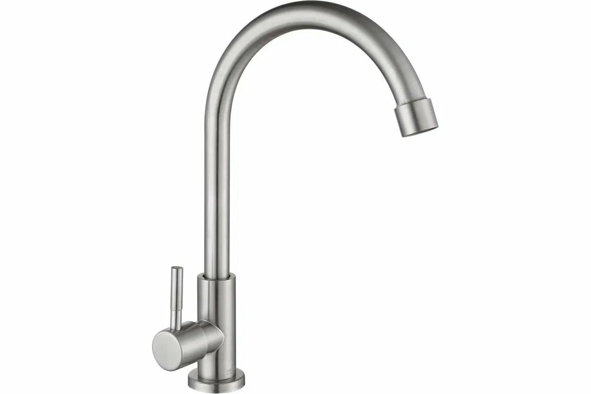 Gota Rocio Смеситель д/кухни моно/для пит. воды с высоким изливом кр. гайка Steel нерж. ст 100311-GOTA