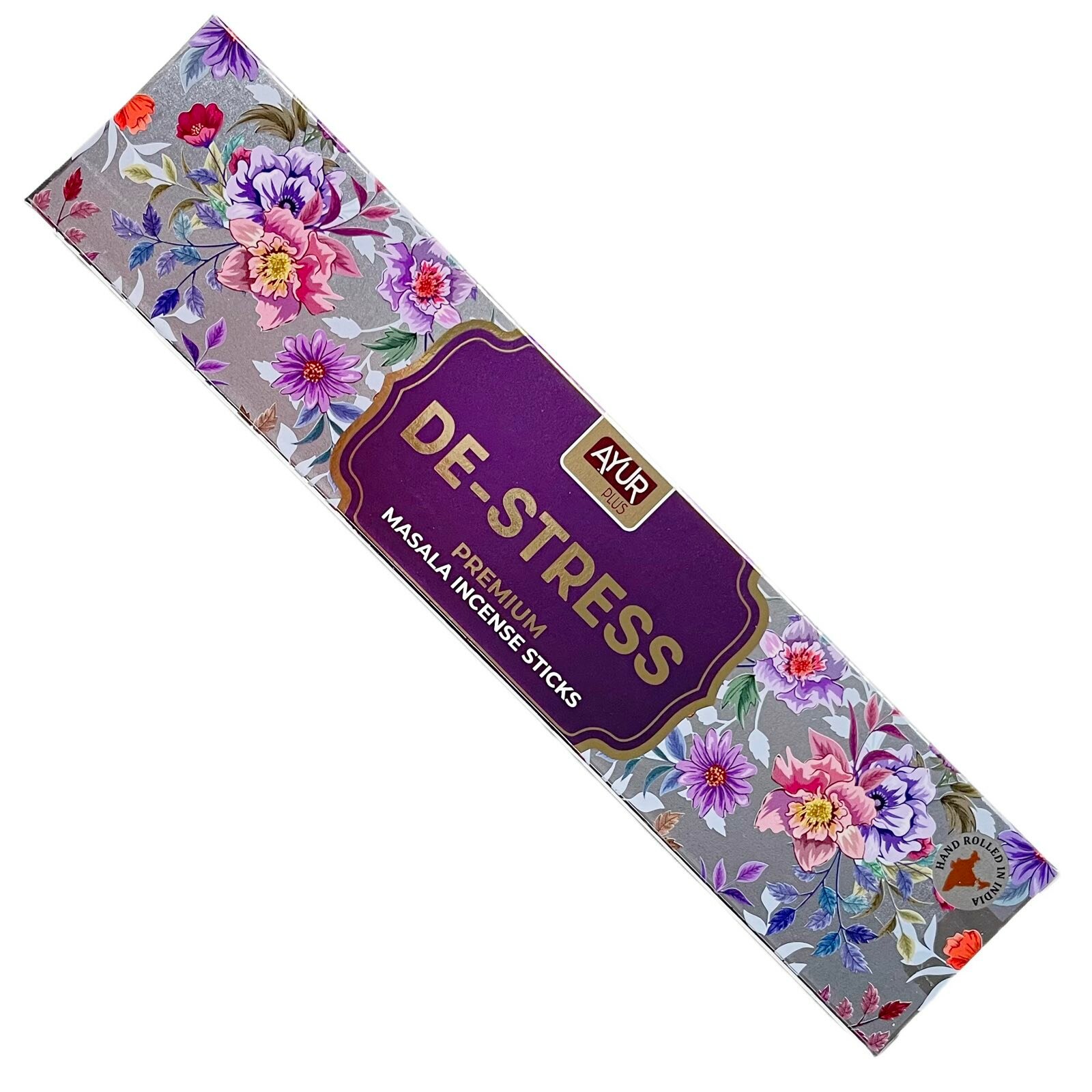 DE-STRESS Premium Masala Incense Sticks, Ayur Plus (де-стресс, ароматические масала палочки премиум-класса, Аюр Плюс), 18 г.