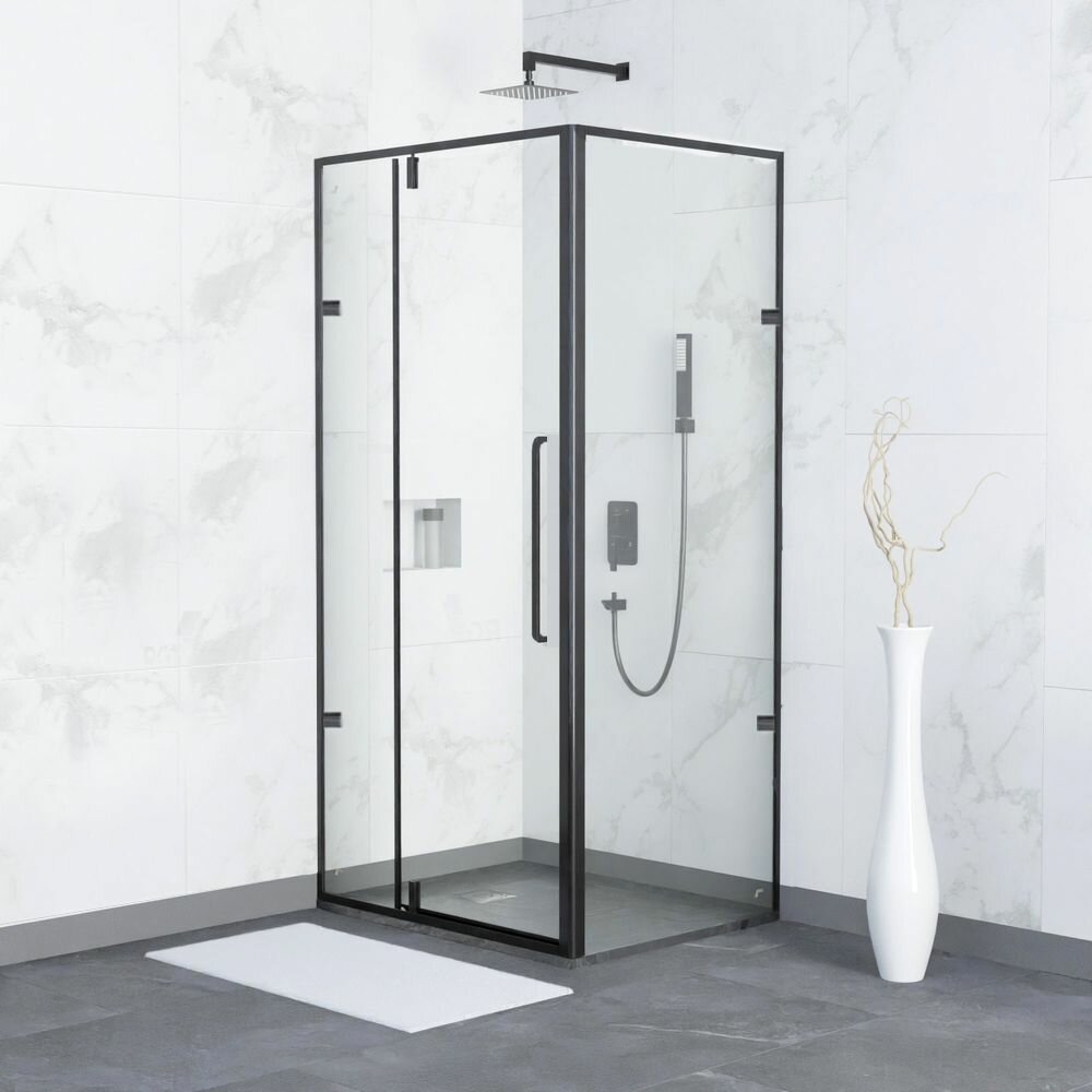 Душевой уголок RGW (РГВ) Classic 90x80x185 CL-046-B прямоугольный, черный цвет, прозрачное стекло 6 мм, EasyClean (350904698-14)