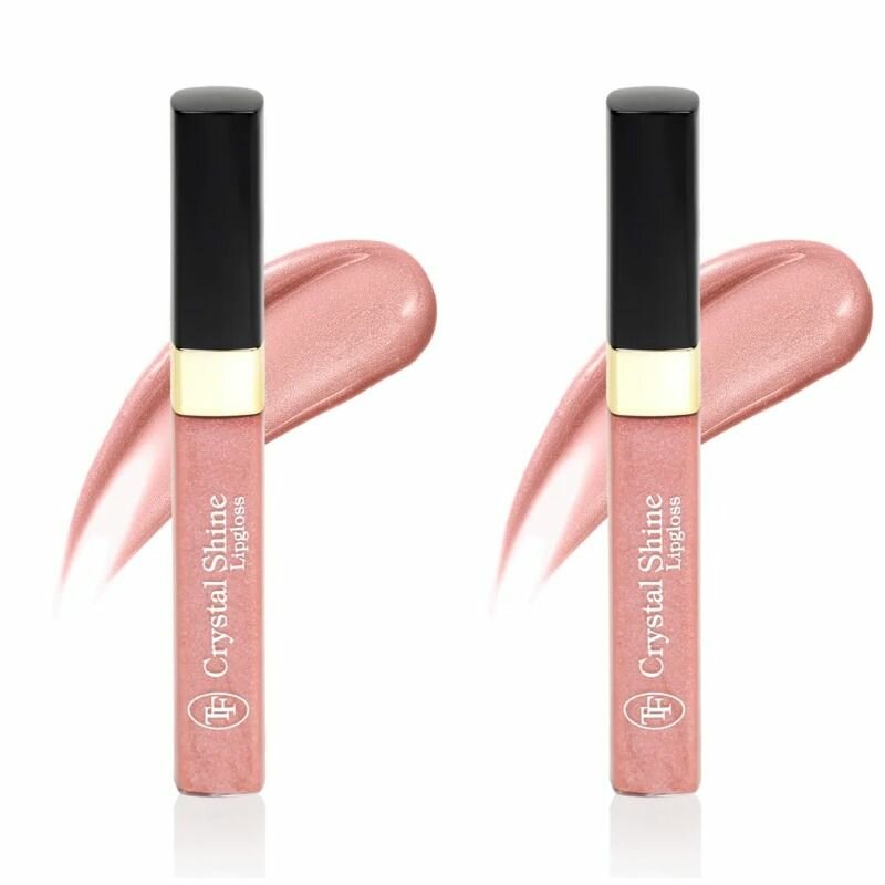 ТF Cosmetics Жидкая помада Cristal Shine Lipgloss, тон 48, бежевый нюд, 2шт