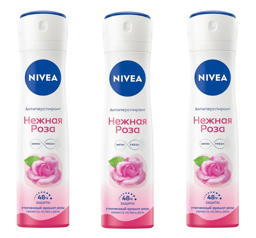 Антиперспирант Nivea Нежная Роза 3 шт х 150 мл