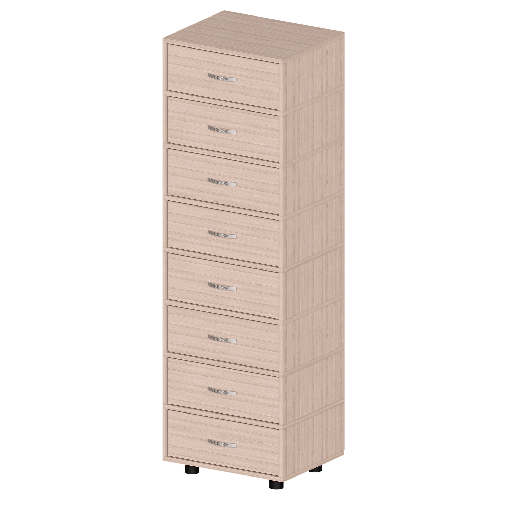 Комод СитиМебель-11 Ширина 40 см, Глубина 30 см, Высота 160 см, цвет: Ясень шимо светлый