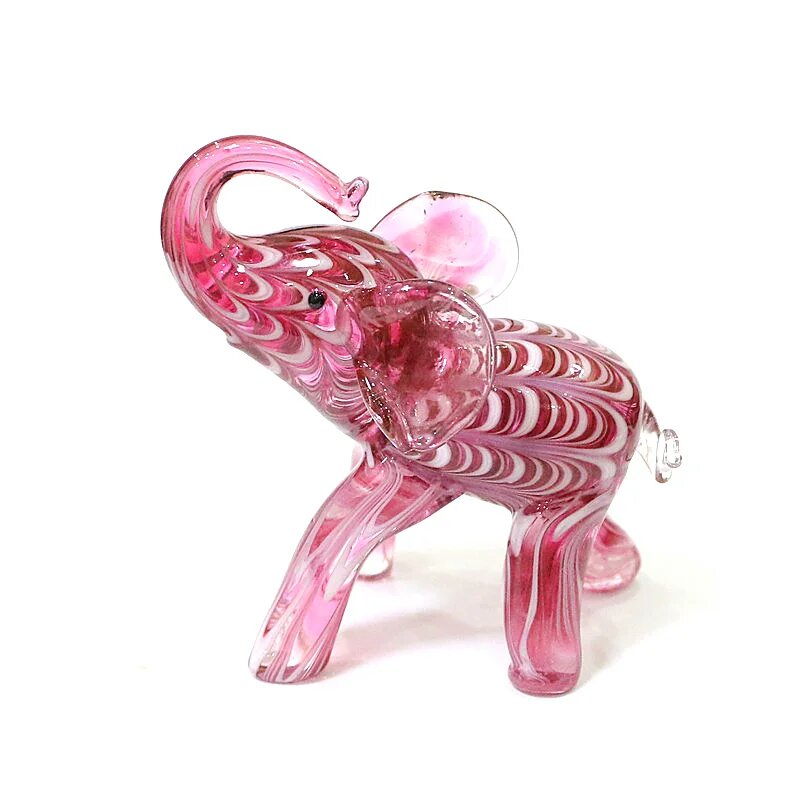 Миниатюрная статуэтка слоника из муранского стекла Фуксия