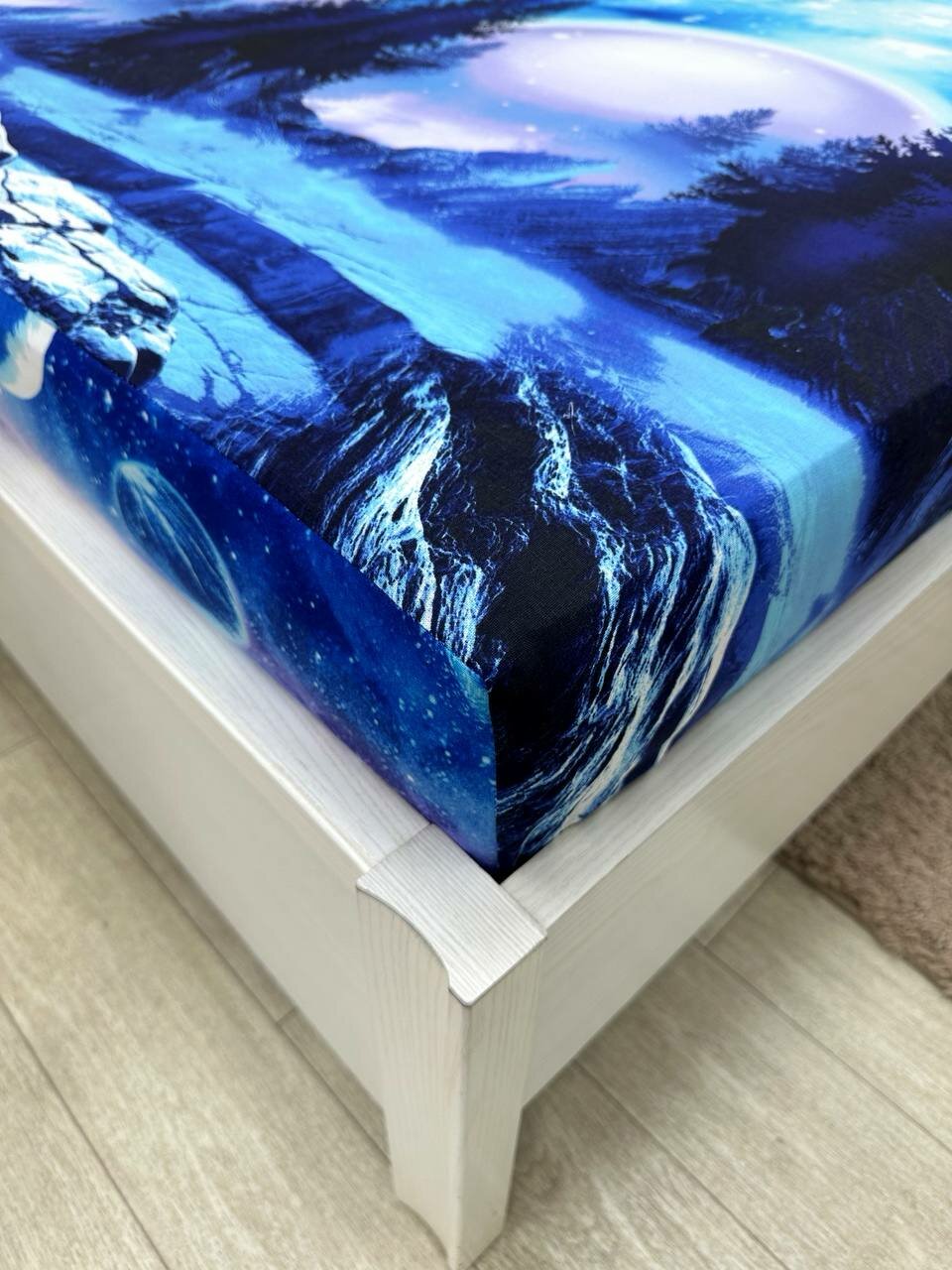 Простыня SOANA 175 x 215, для 2 спальной кровати, бязь, с рисунком звезд, 100 % хлопок