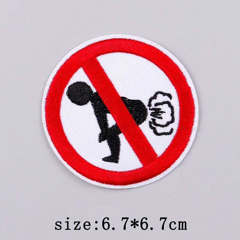 Нашивка с вышивкой "Предупреждение о опасности" Nicediy Белый, PE5595CT