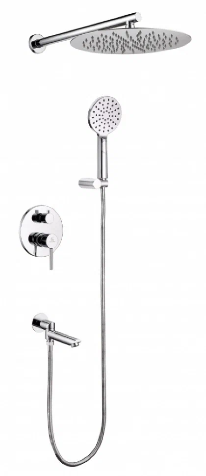 Душевая система Grocenberg GB5001 Хром, встраиваемый смеситель для ванны, излив-переключатель на лейку