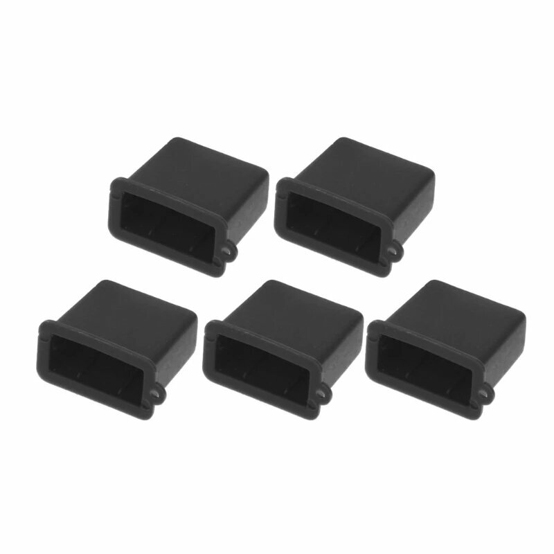5 шт, USB Type A папа/мама заглушки, черный
