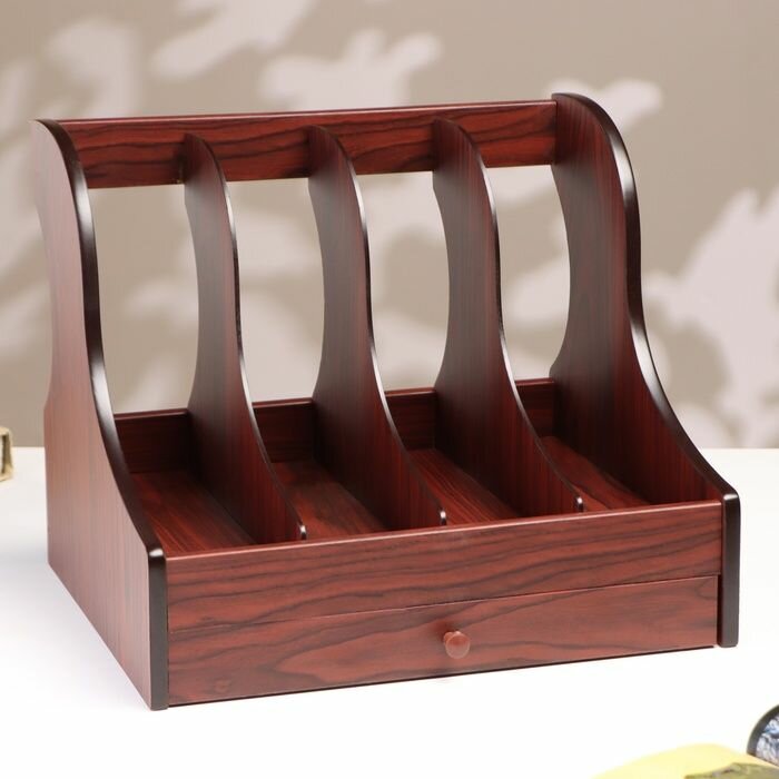 Органайзер КНР для бумаги вертикальный, 4 секции, 32х27х31 см