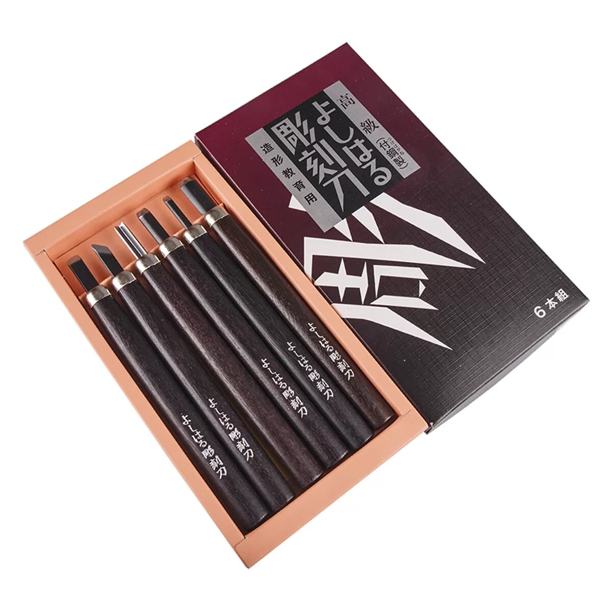 Набор резцов по дереву модель H-6 в картонной коробке Yoshiharu, Япония
