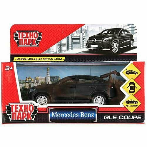 Модель Инерционная Технопарк Mercedes-Benz Gle Coupe (12см, металл, открываются двери, матовая черная, в коробке) GLE-COUPE-BE, (Shantou City Daxiang Plastic Toy Products Co, Ltd)